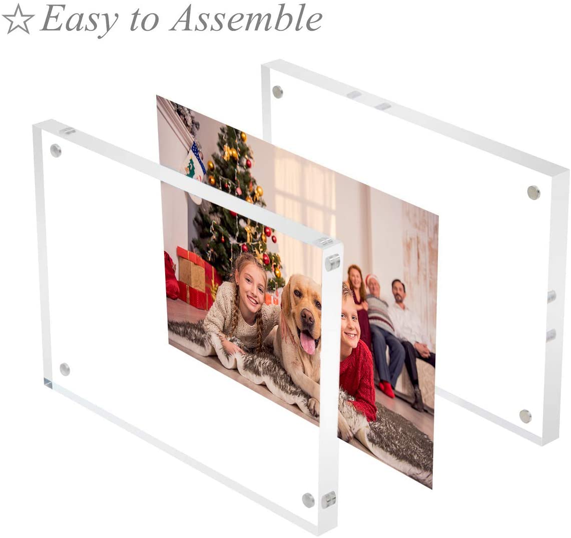 Acrylic Photo Frame 4X6 6X8 OR 8x10 Gift Box Package, 20 Percent Thick ...